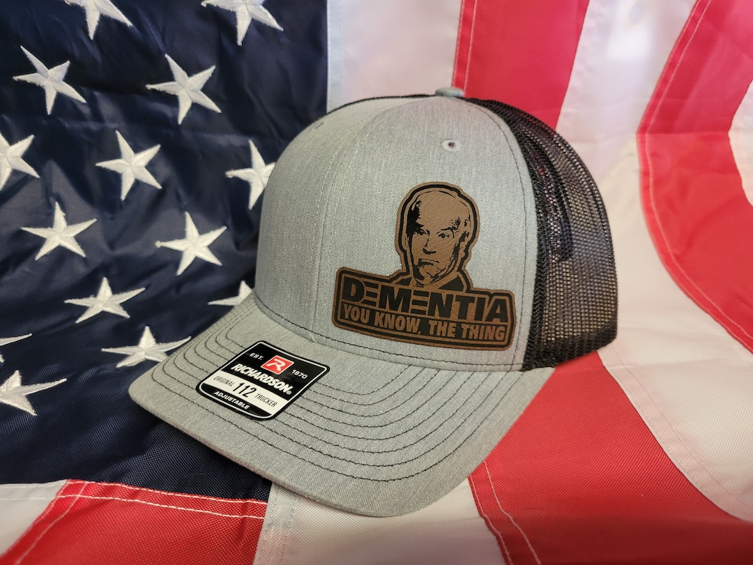 TRUMP 2024 Dementia You Know the Thing Biden Fjb Mugshot We the People Leather Patch Trucker ...