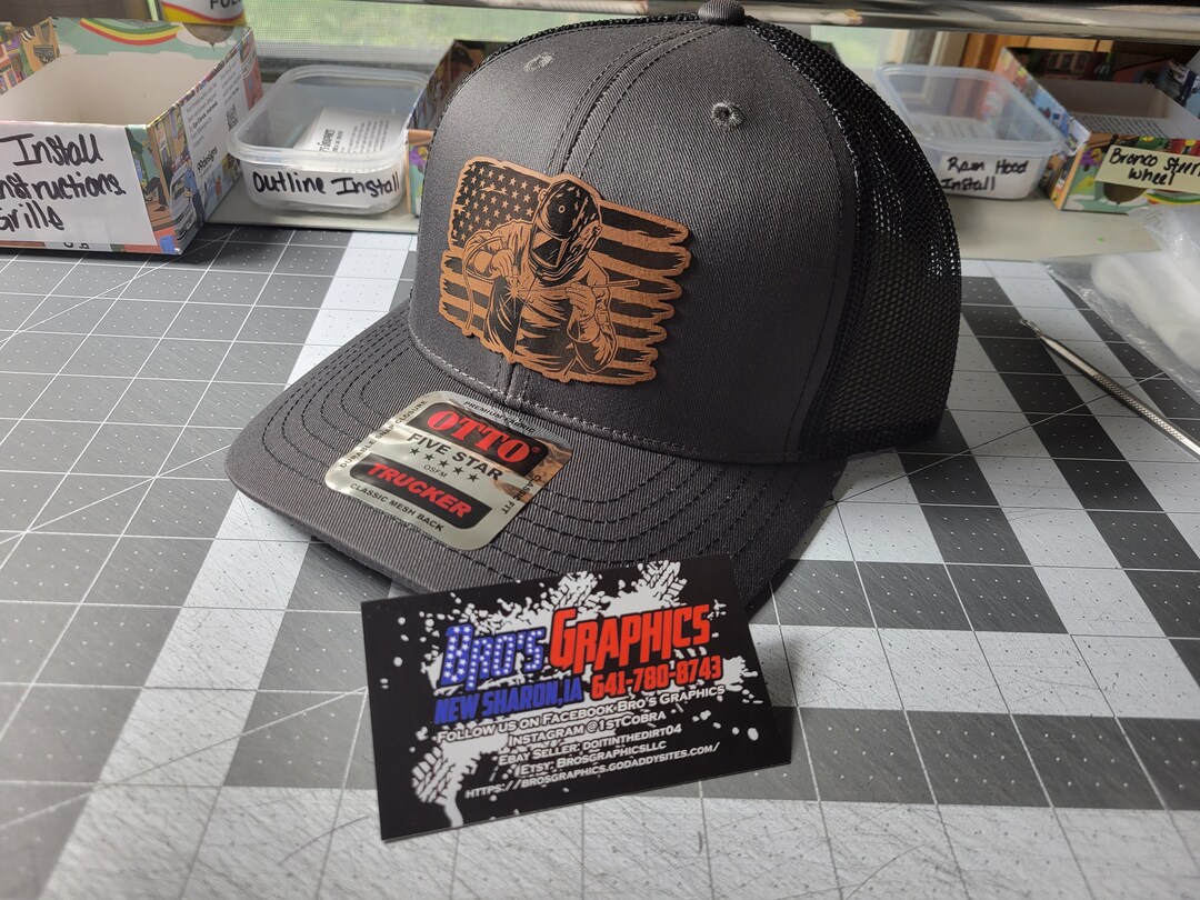 Welding Flag Leather Patch Trucker Snapback Mesh Back Hat Cap - Etsy