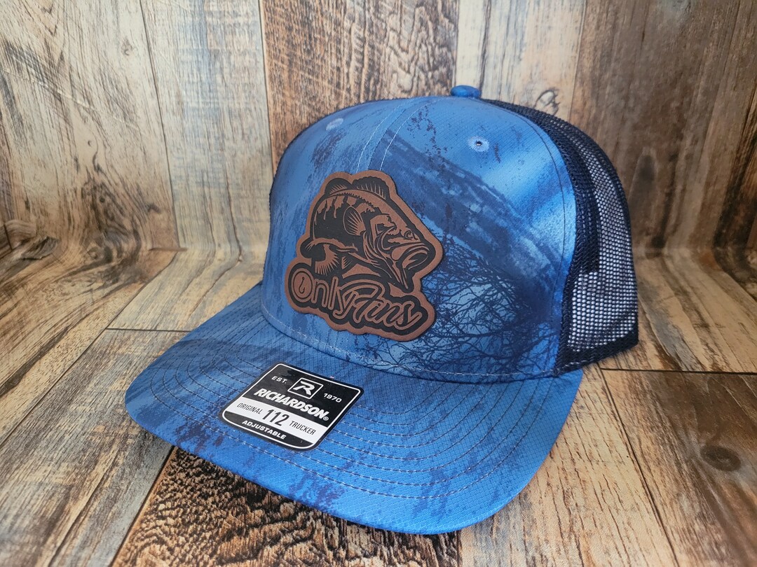 Onlyfins Fishing Leather Patch Hat Richardson 112 Mossy Oak Dna Camo ...
