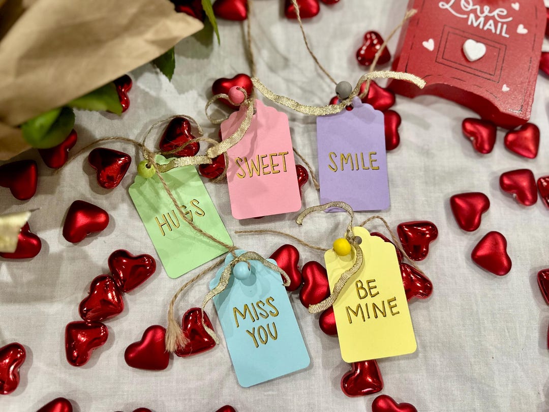 Personalized Gift Tag Sweethearts Valentines Day Goodie Bag Tag ...