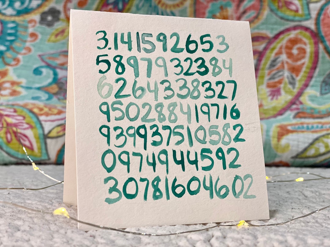 2 Pack of Pi Day CARD Handmadewatercolor - Etsy
