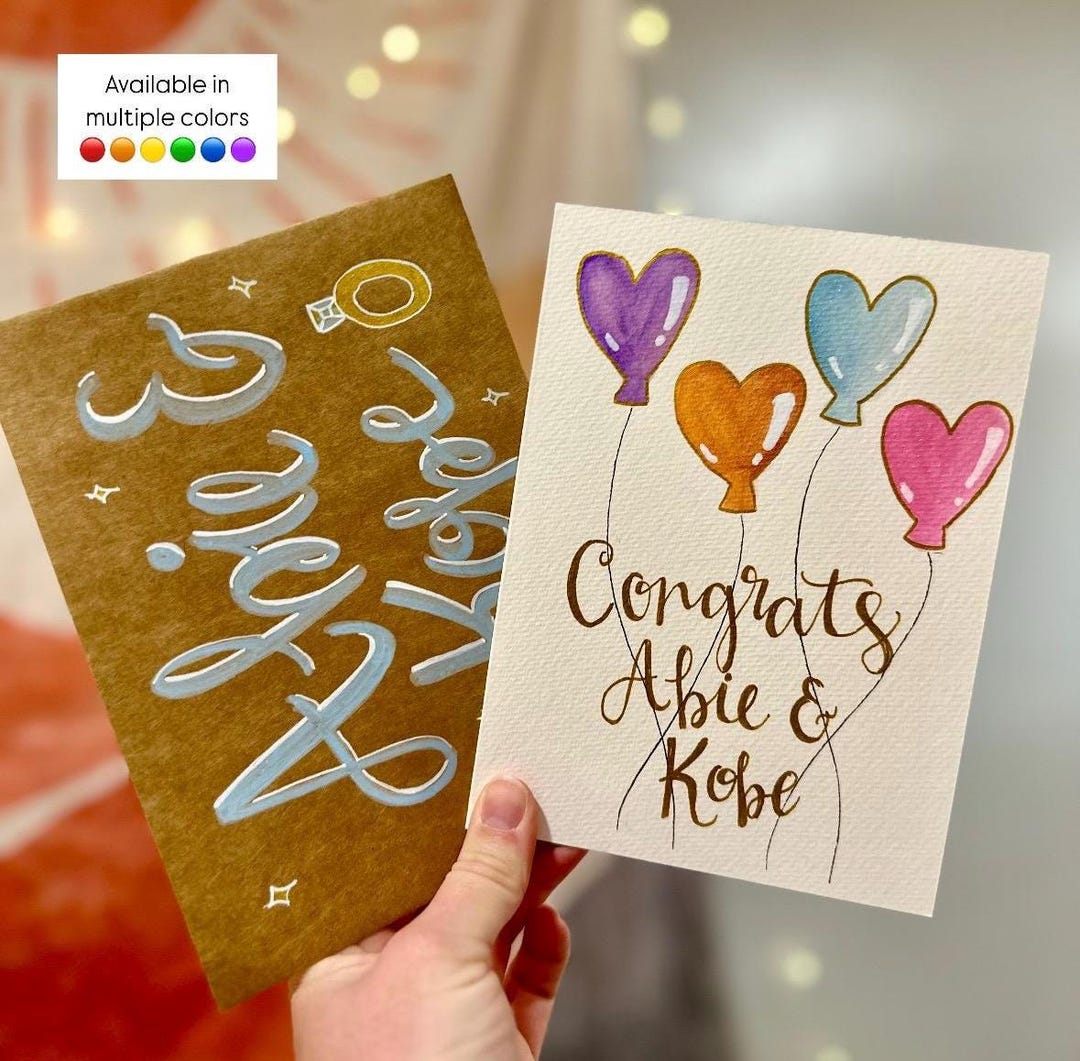 Personalized Wedding Card Custom Wedding Gift Hearts Design Perfect ...
