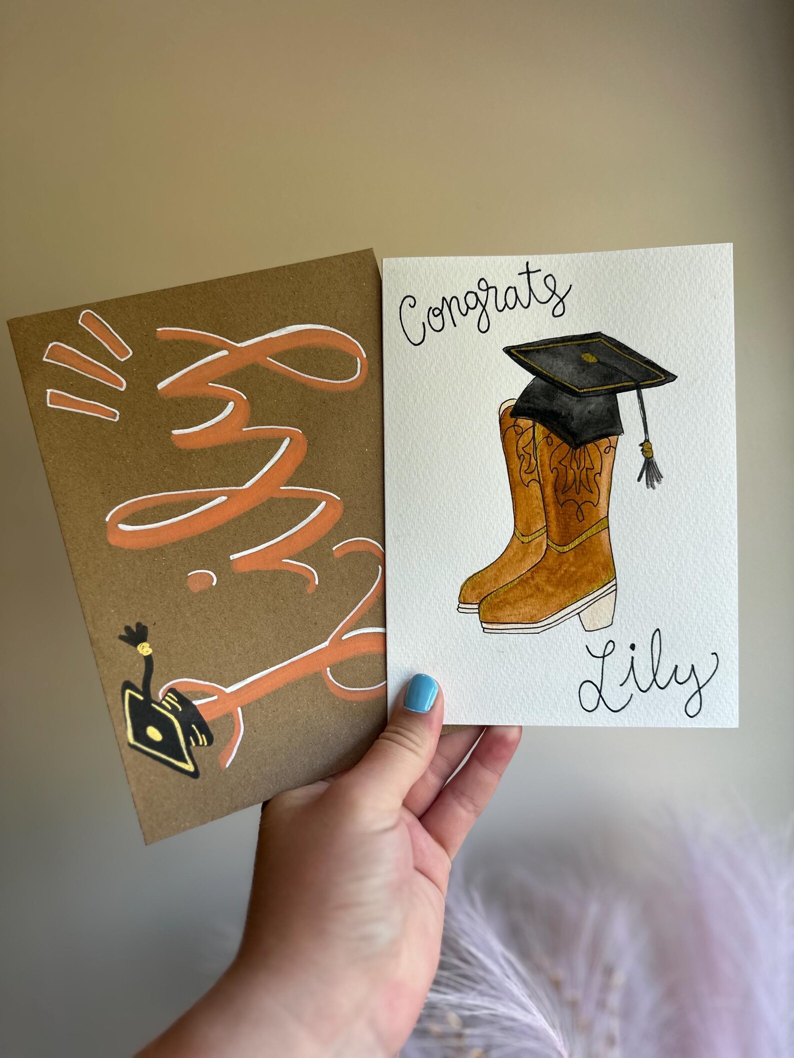 Personalized Country Graduation Card: Hand-painted Cowboy Boots - Etsy