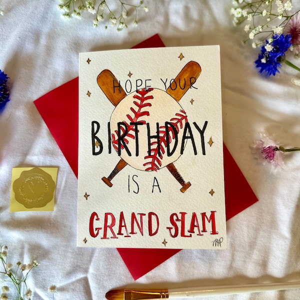 Baseball Themed Birthday Card - Etsy