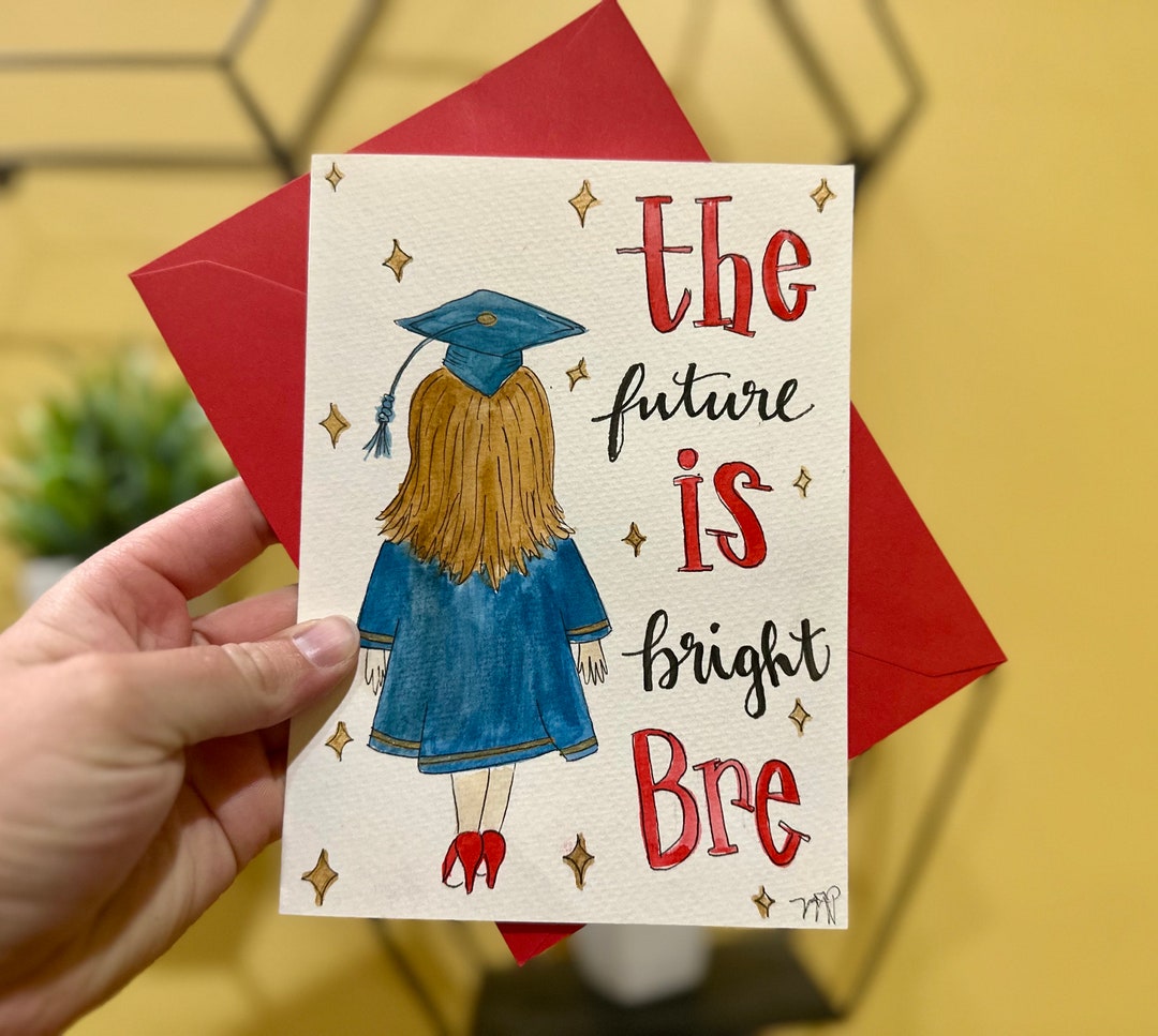 Custom Graduation Hand-painted Card Watercolor Class of 2024 Unique and ...