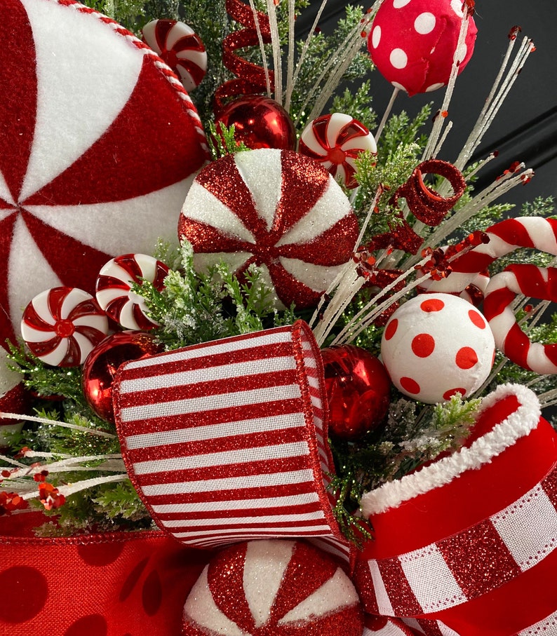 Large Christmas Wreaths for Front Door Candy Cane Christmas - Etsy