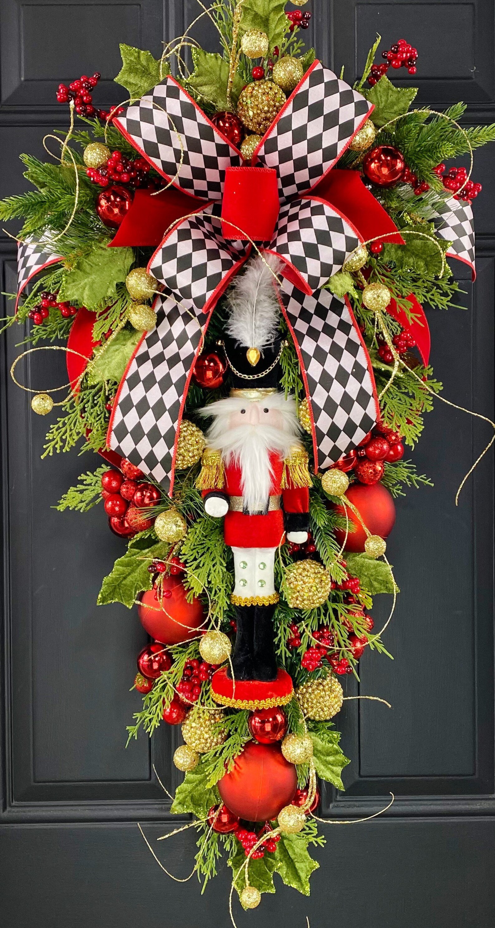 Designer Nutcracker Christmas Wreath Large Christmas Wreaths - Etsy