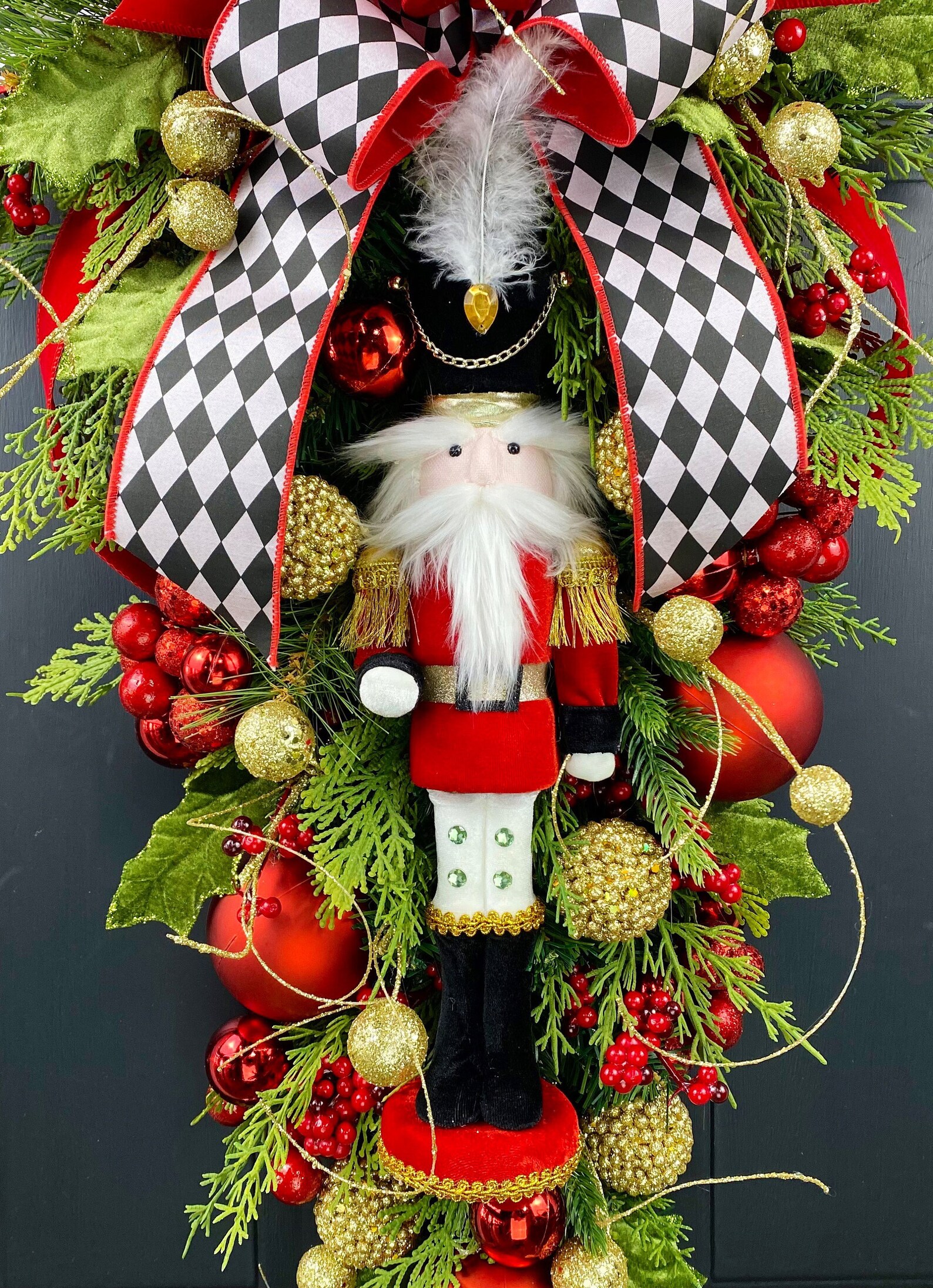 Designer Nutcracker Christmas Wreath Large Christmas Wreaths - Etsy