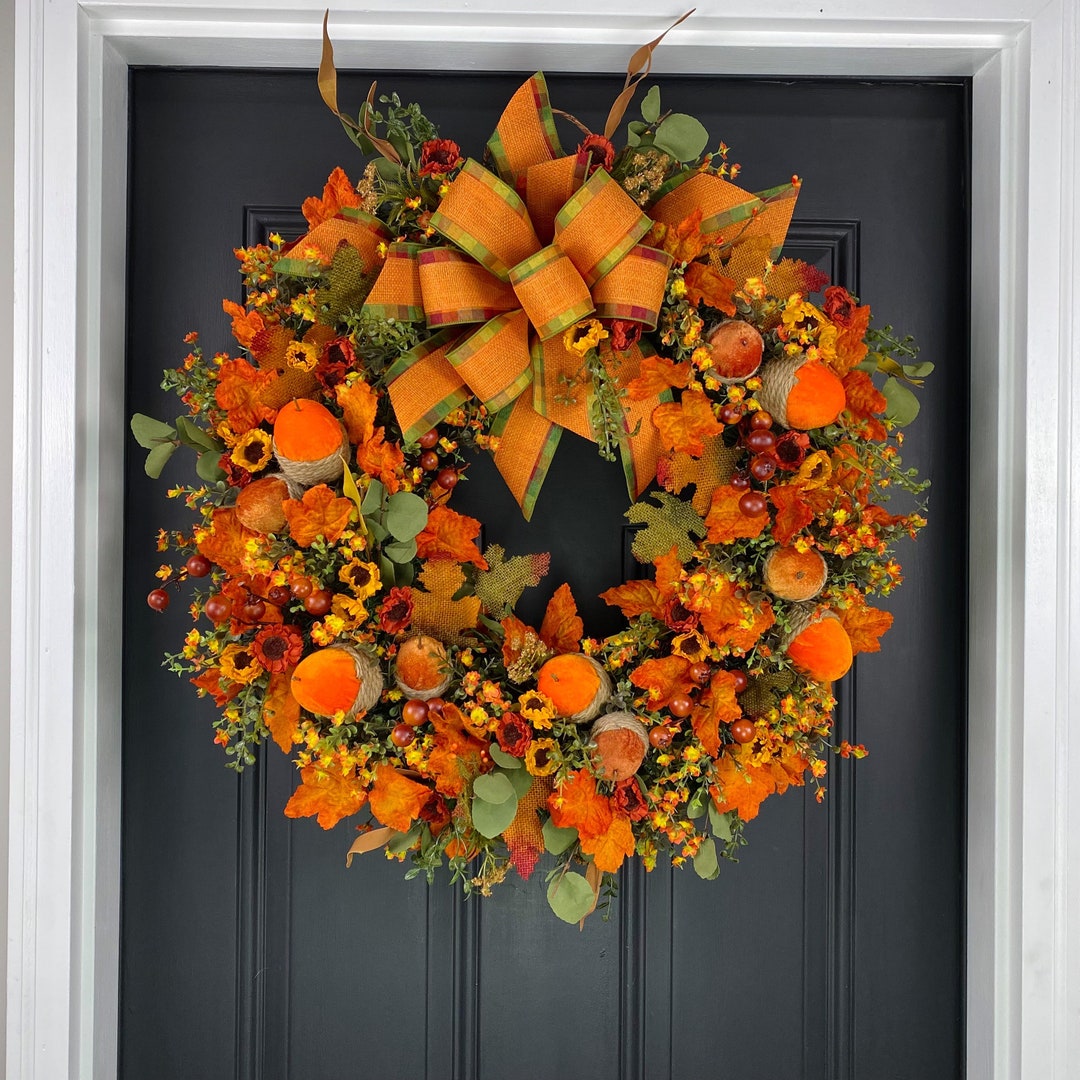 Extra Large Fall Wreaths for Front Door Designer Fall Wreath - Etsy