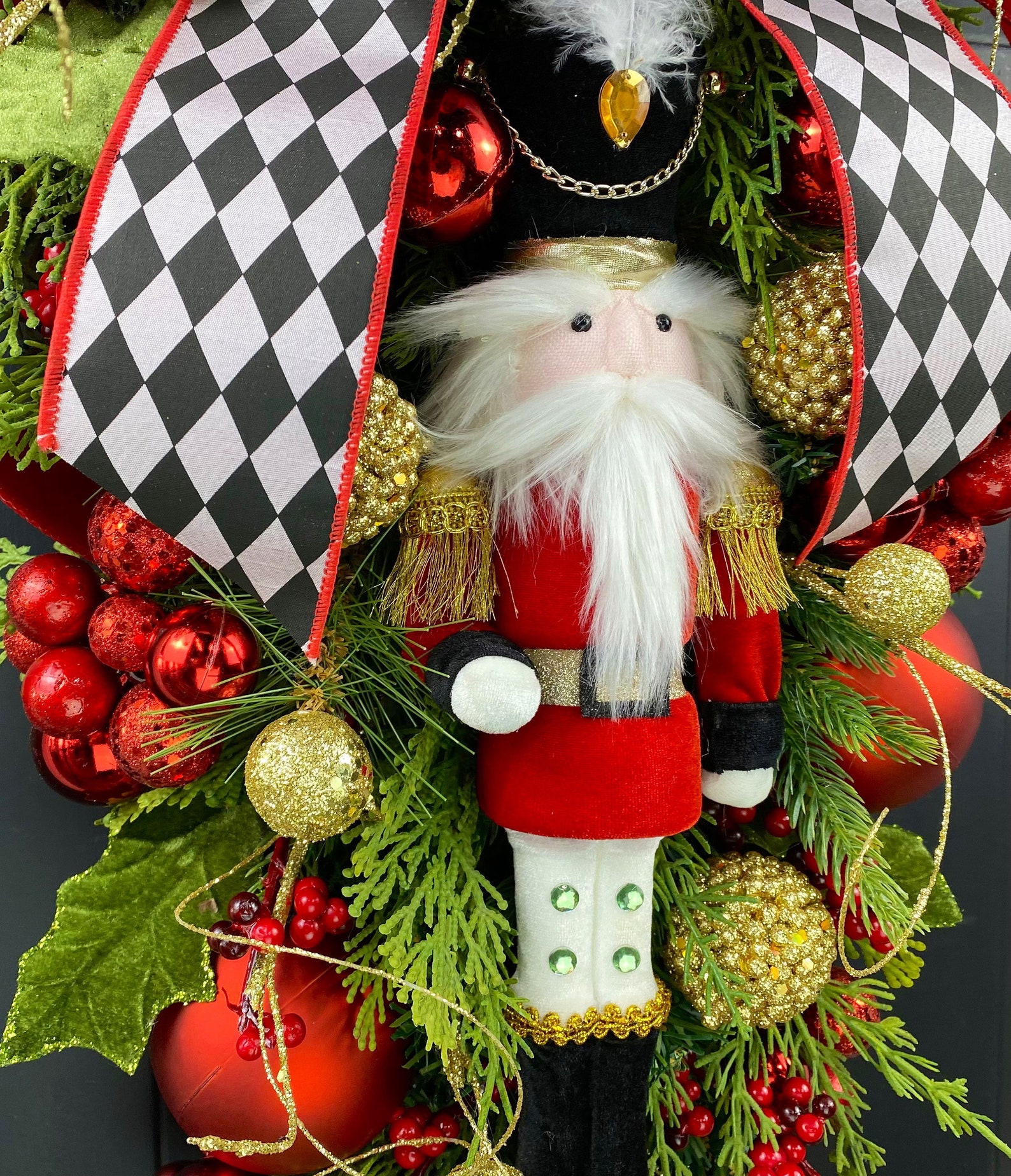 Designer Nutcracker Christmas Wreath Large Christmas Wreaths - Etsy