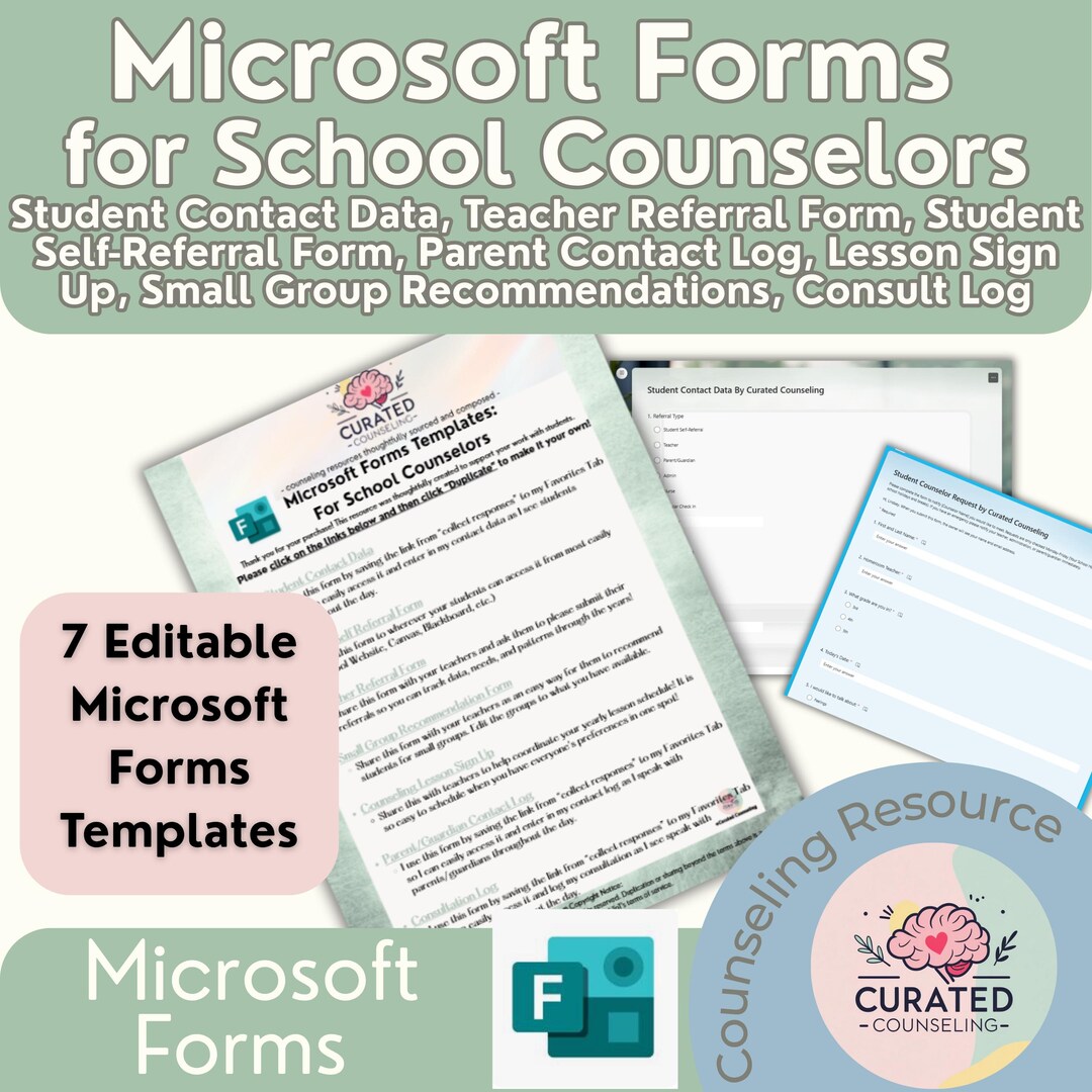 Microsoft Forms for School Counselors Referral Forms, Contact Logs ...