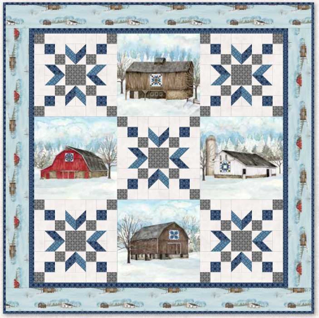 Winter Barn Quilt Kit Featuring Winter Barn Quilts by Tara - Etsy