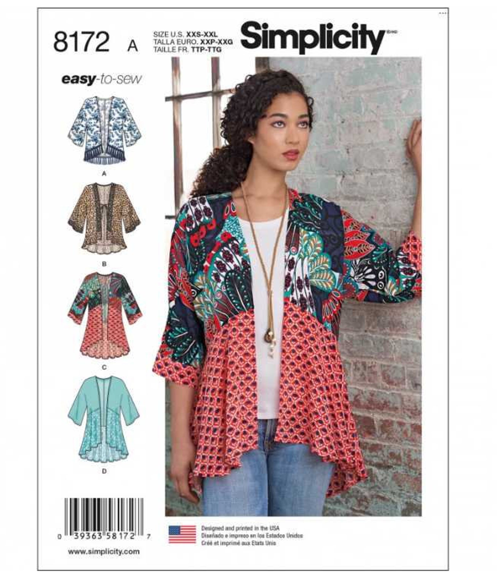 Fashion Kimono Pattern by Simplicity printed Pattern - Etsy