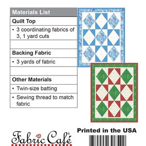 Diamond Dust Quilt Pattern by Fabric Cafe printed Pattern - Etsy