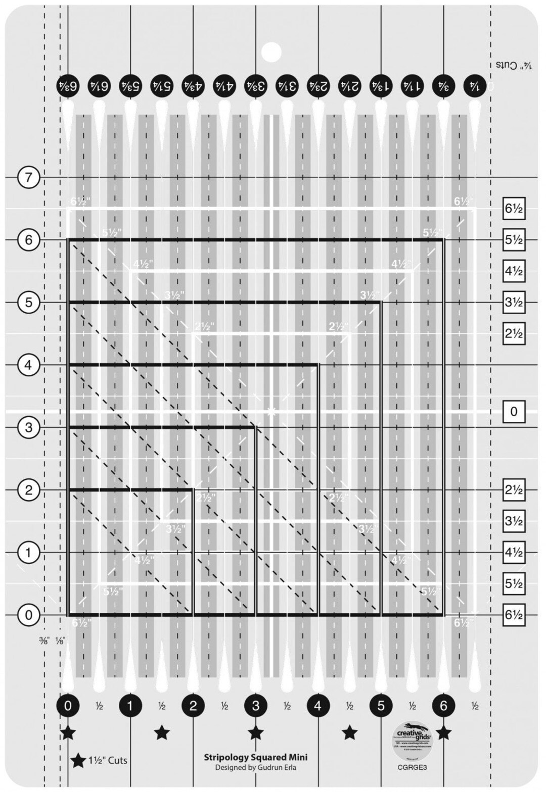 Creative Grids Stripology Mini Quilt Ruler by Gudrun Erla of G.E ...