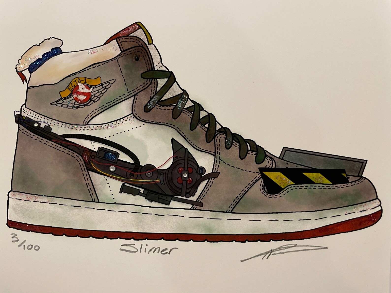 Slimer Air Jordan 1 Digital POP ART - Etsy