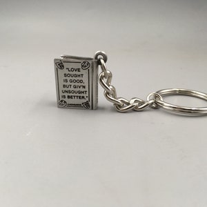 William Shakespeare Book Keychain - Etsy