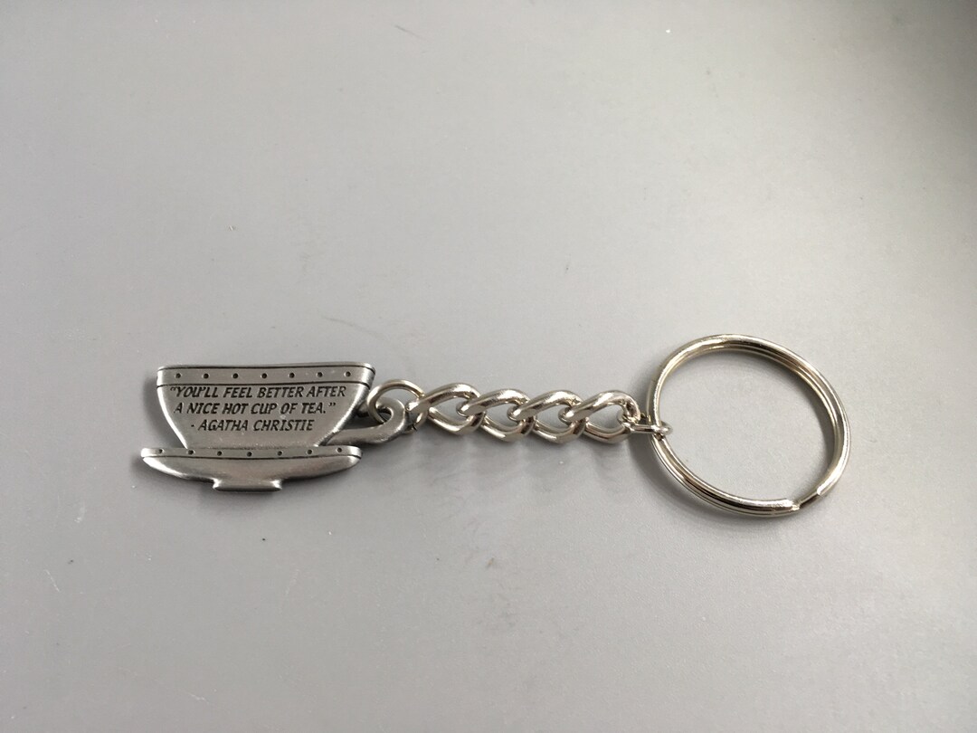 Agatha Christie Tea Cup Keychain - Etsy