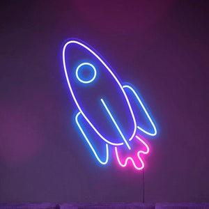 Rocket - LED Neon Sign, Wall Decor, Wall Sign, Neon Lights - Etsy