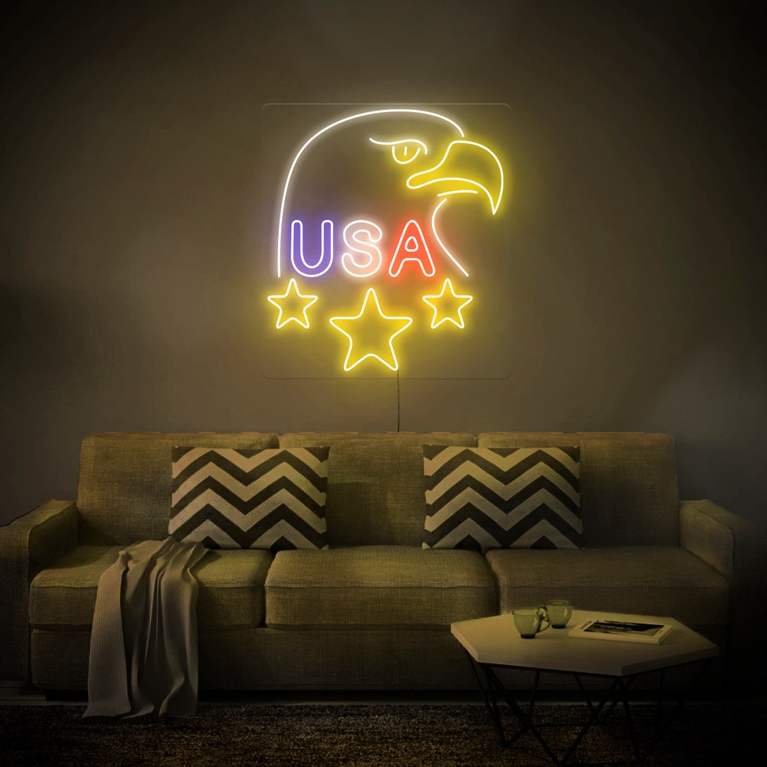 Bald Eagle USA - LED Neon Sign, Wall Decor, Wall Sign, Neon Lights - Etsy