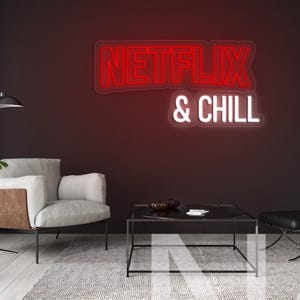 Netflix & Chill Neon Sign | Christmas Gift | LED Neon Sign | Neon Light ...