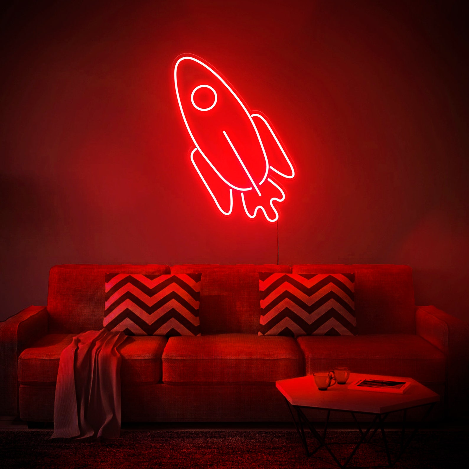 Rocket LED Neon Sign Wall Decor Wall Sign Neon Lights - Etsy