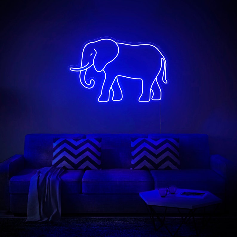 Elephant In Profile LED Neon Sign Wall Decor Wall Sign | Etsy