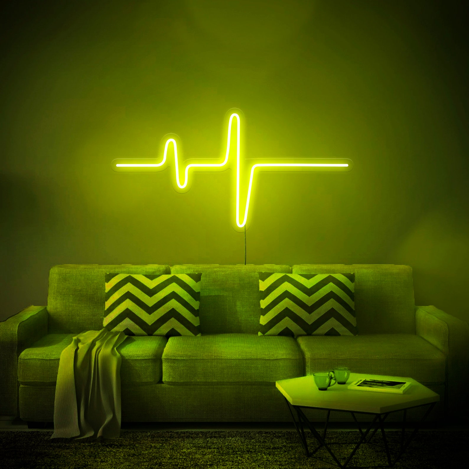 Pulse - LED Neon Sign, Wall Decor, Wall Sign, Neon Lights Active, Pulse ...