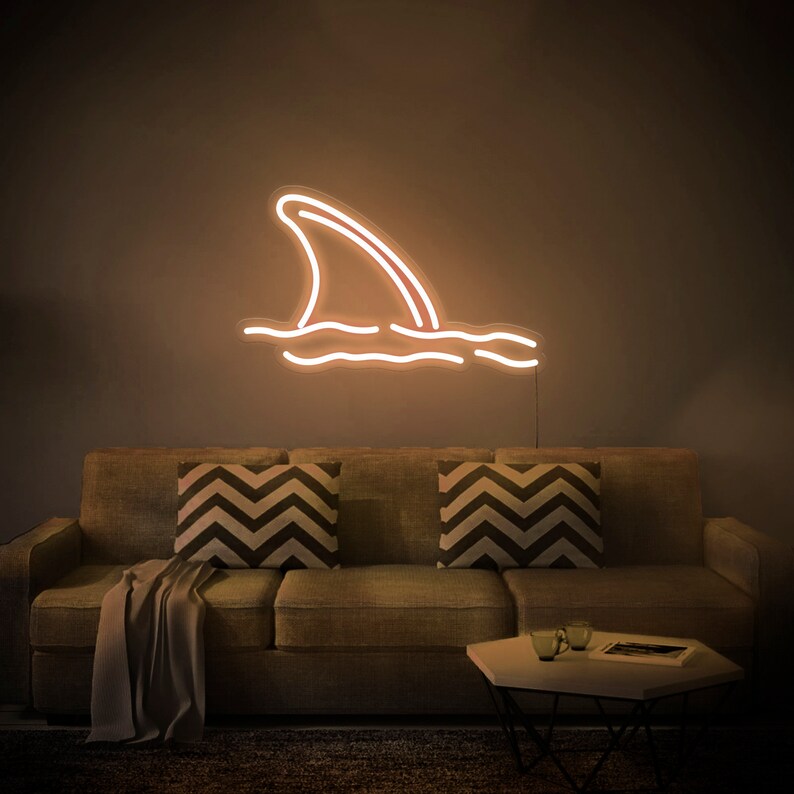 Shark Fin LED Neon Sign Wall Decor Wall Sign Neon Lights | Etsy