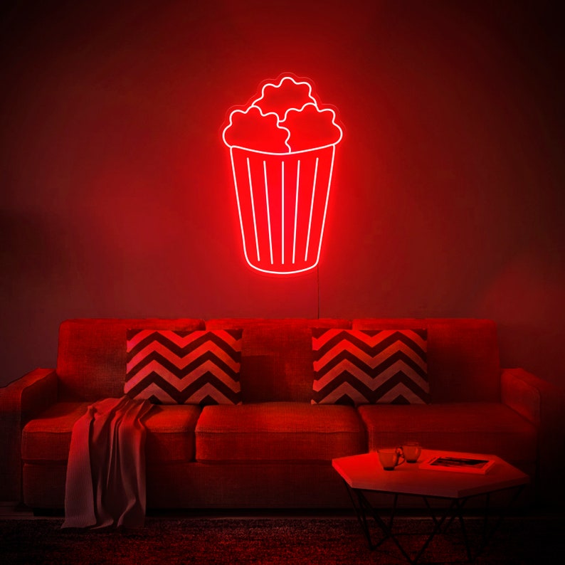 Popcorn LED Neon Sign Wall Decor Wall Sign Neon Lights - Etsy