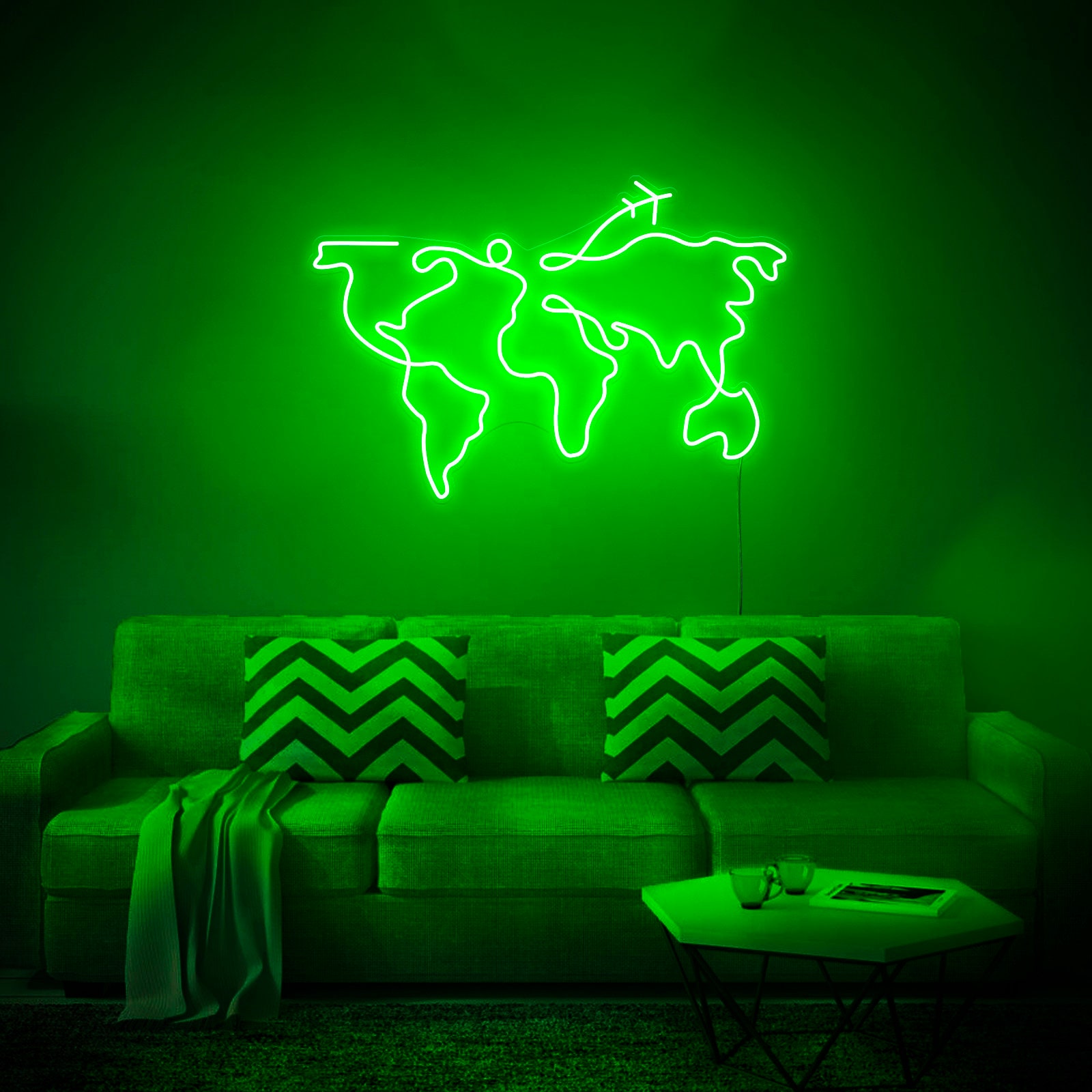 Travel Map LED Neon Sign Wall Decor Wall Sign Neon Lights | Etsy