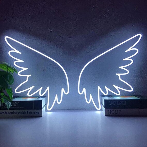 Wings LED Neon Sign Custom Neon Sign Wall Decor Wedding Wall | Etsy