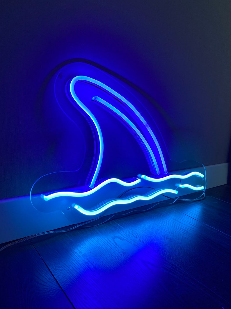 Shark Fin LED Neon Sign Wall Decor Wall Sign Neon Lights | Etsy