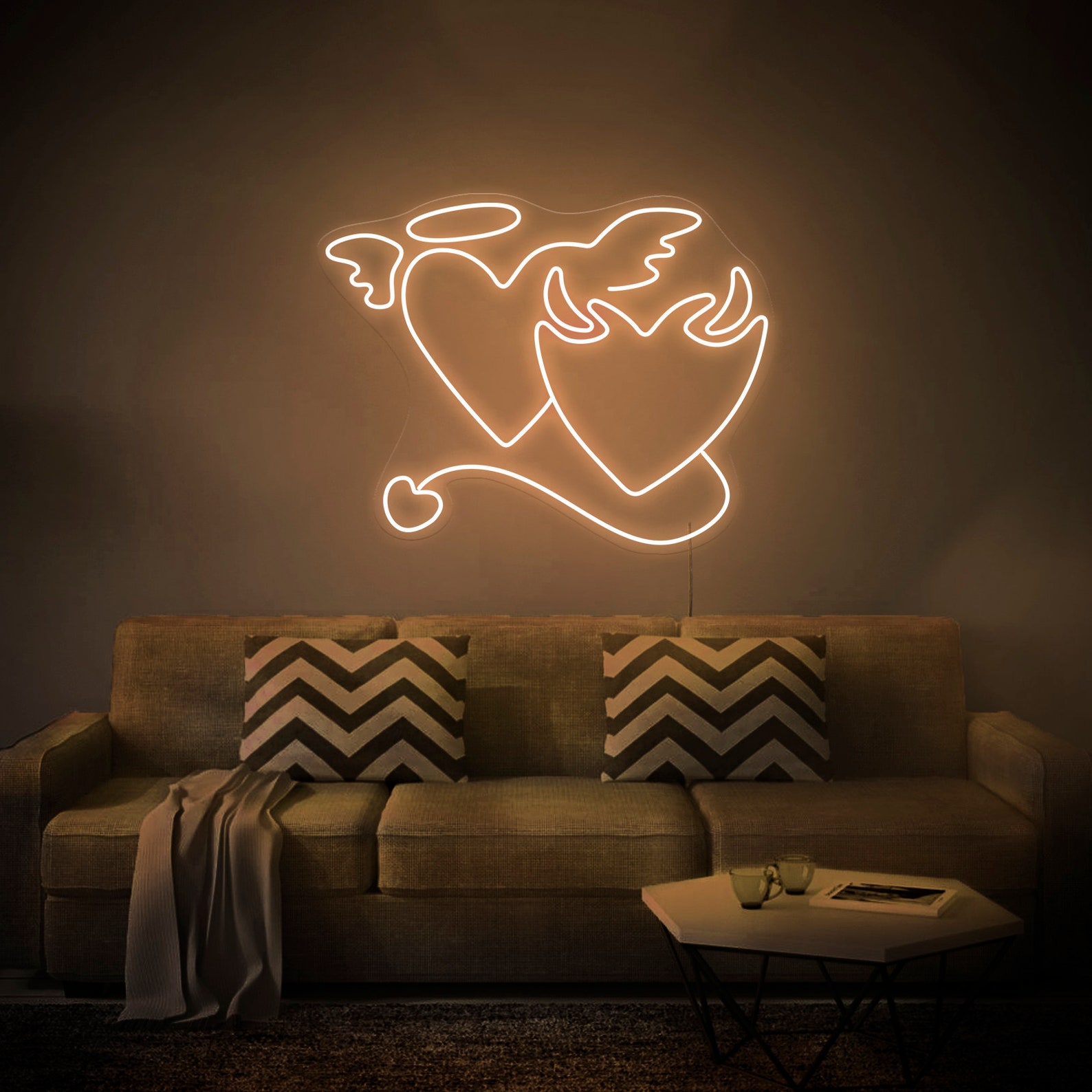 Angel and Devil Neon Sign Wedding Custom Neon Sign Angel | Etsy