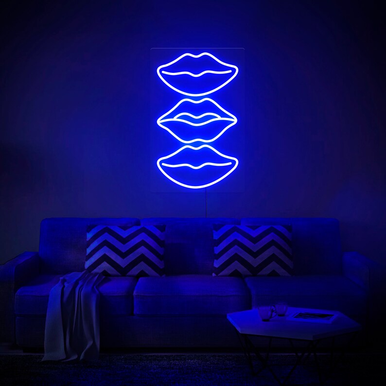 Lips Art Led Neon Sign Wall Decor Wall Sign Neon Lights Etsy