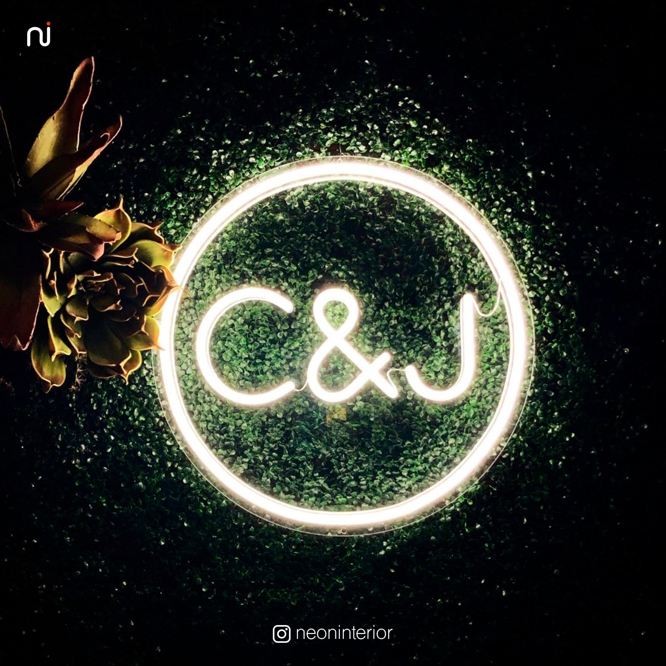 Circle Initials Neon Sign Wedding Neon Sign Wedding Sign | Etsy