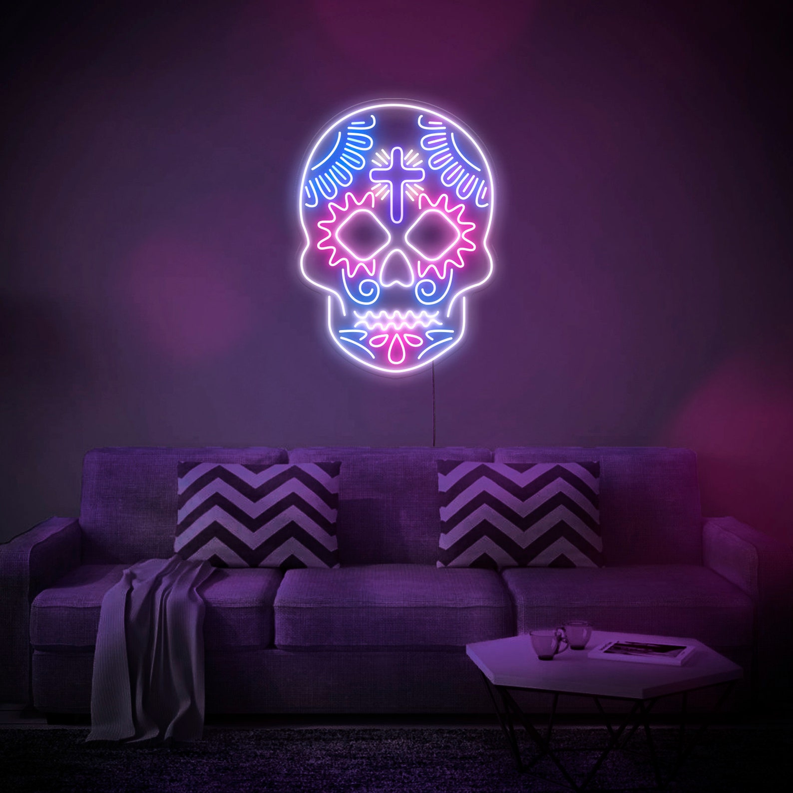 Calavera LED Neon Sign Wall Decor Wall Sign Neon Lights - Etsy
