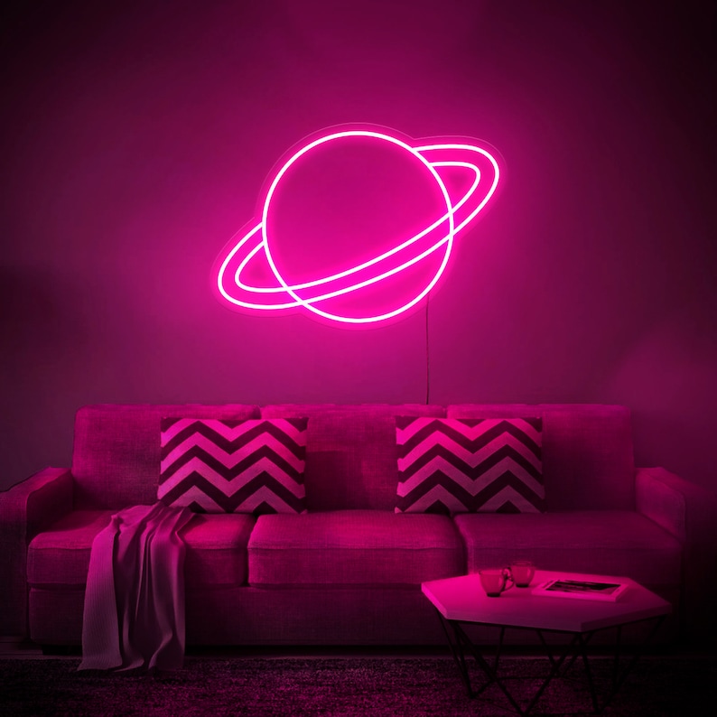 Saturn Planet LED Neon Sign Wall Decor Wall Sign Neon - Etsy