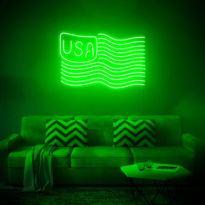 USA Flag - LED Neon Sign, Wall Decor, Wall Sign, Neon Lights - Etsy