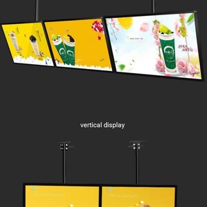 Custom Ultra-thin LED Light Box, Top-hanging Menu Board Display Spliced ...