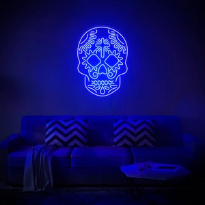 Calavera LED Neon Sign, Wall Decor, Wall Sign, Neon Lights, Mexican ...