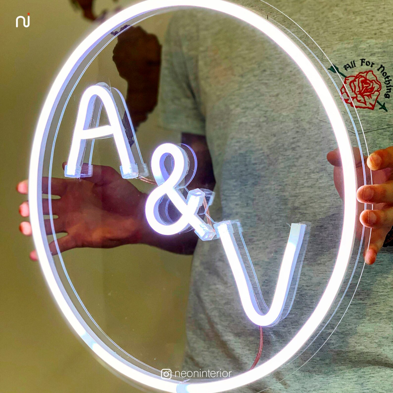 Circle Initials Neon Sign Wedding Neon Sign Wedding Sign | Etsy