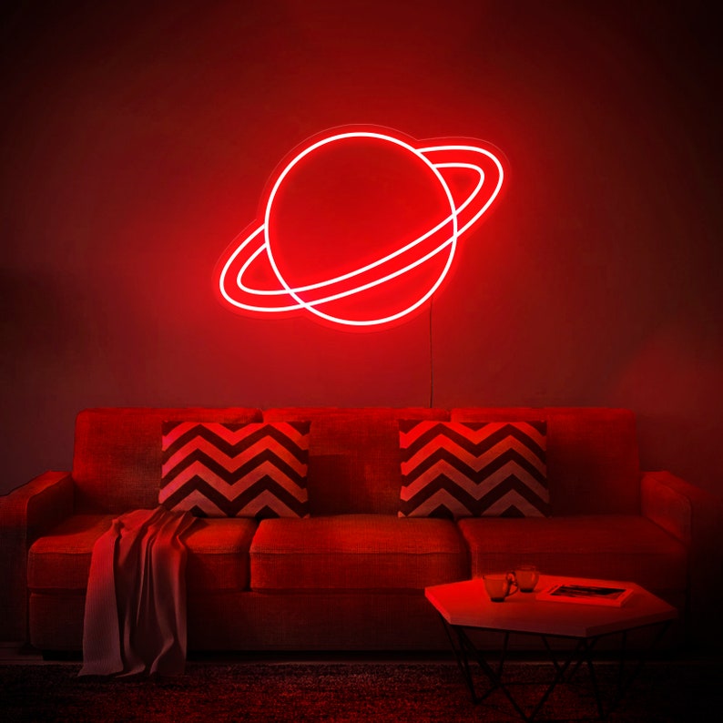 Saturn Planet LED Neon Sign Wall Decor Wall Sign Neon - Etsy