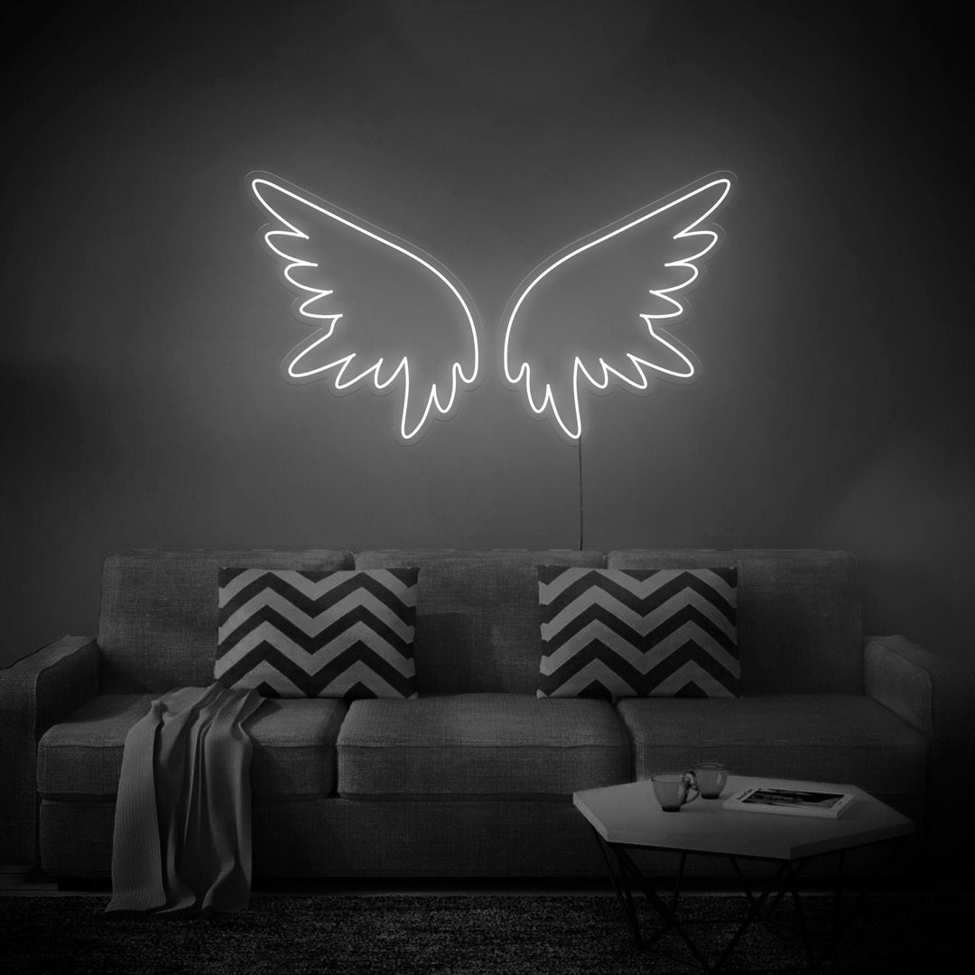 Wings LED Neon Sign Custom Neon Sign Wall Decor Wedding Wall - Etsy