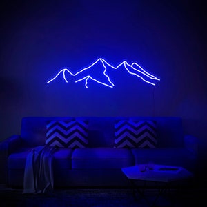 Mountains - LED Neon Sign, Wall Decor, Wall Sign, Neon Lights ...