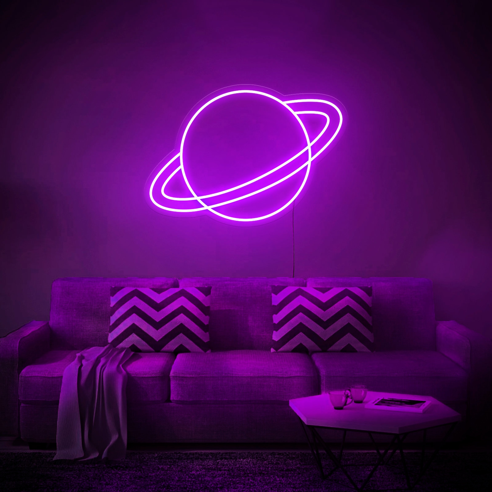 Saturn Planet LED Neon Sign Wall Decor Wall Sign Neon - Etsy