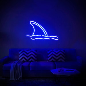 Shark Fin LED Neon Sign, Wall Decor, Wall Sign, Neon Lights, Christmas ...