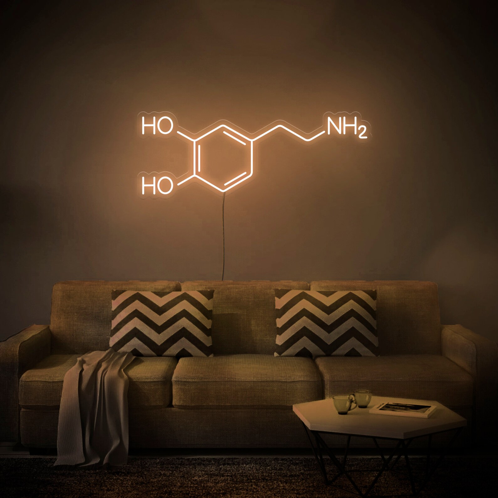 Dopamine Molecule LED Neon Sign Wall Decor Wall Sign Neon - Etsy
