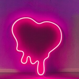 Melting Heart Neon Sign | Room Decor | LED Neon Light| Neon Bar Sign ...