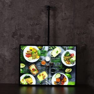 Custom Ultra-thin LED Light Box, Top-hanging Menu Board Display Spliced ...